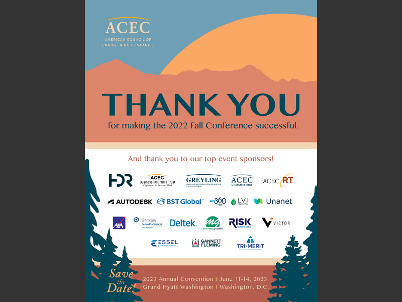 Winter 2022ACEC 2022 Fall Conference Sponsors Thank You