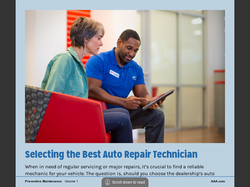 Preventive MaintenanceSelecting Best Auto Repair Techs