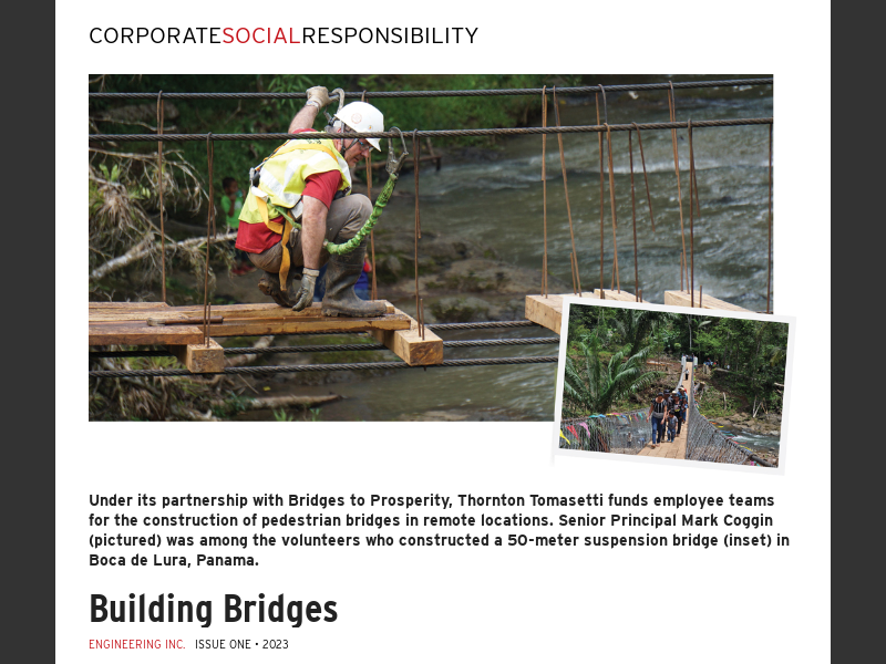 Issue One 2023Thornton Tomasetti Helps Communities at Home and Abroad