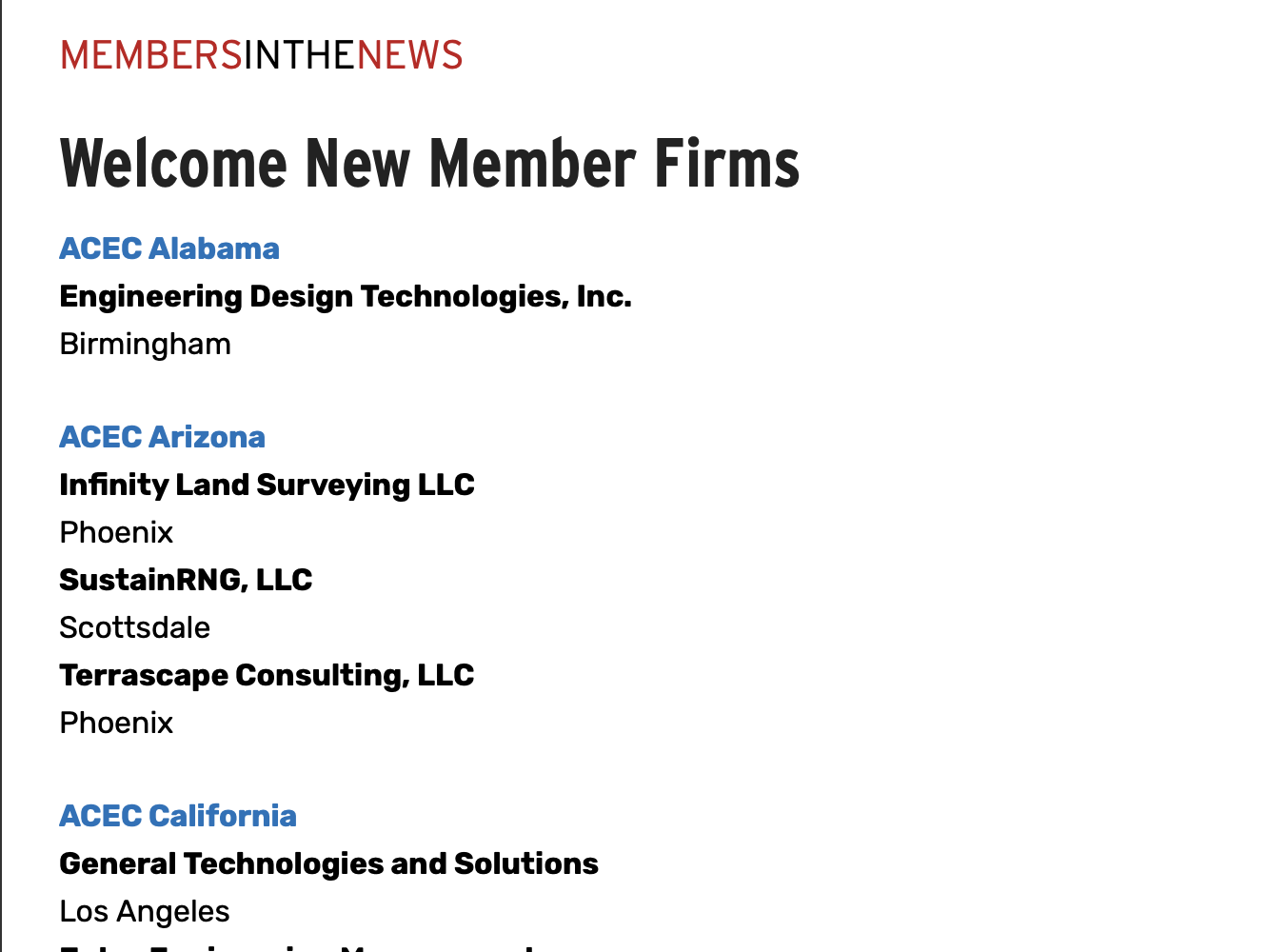 Issue One 2023Members in the News: Welcome New Member Firms and New ...