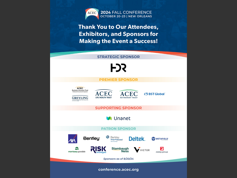 Issue Three 2024ACEC 2024 Fall Conference - Sponsor Thank You