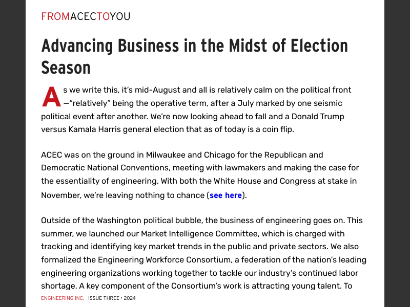 Issue Three 2024From ACEC to You