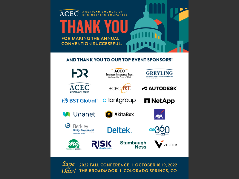 Summer 2022ACEC Annual Convention Sponsor Appreciation