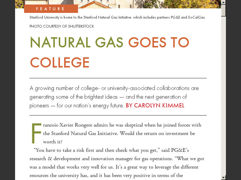 American Gas - August/September 2019Natural Gas Goes to College