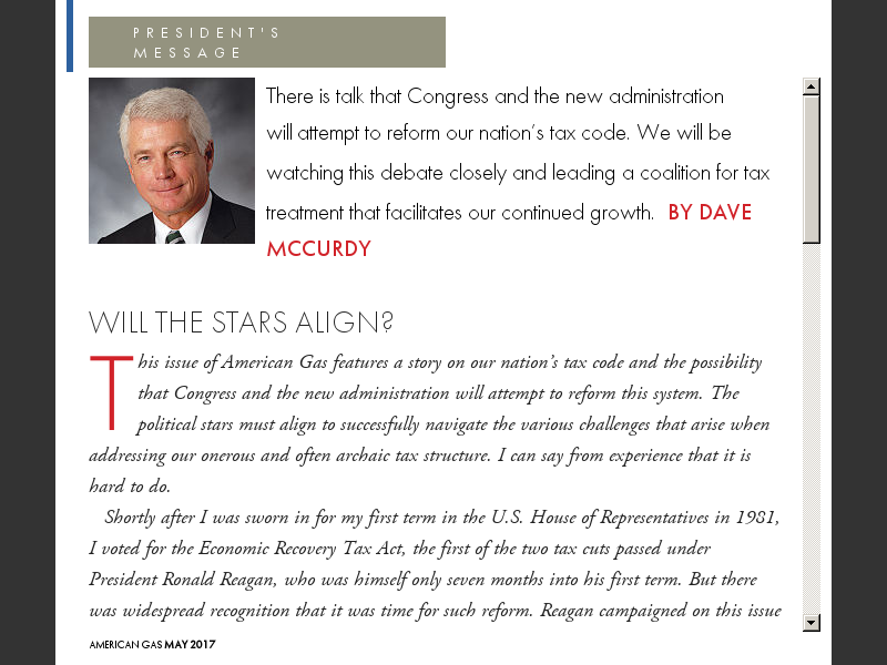 American Gas - May 2017President's Message