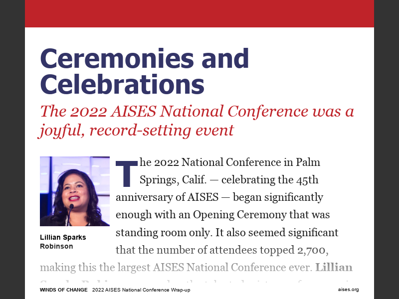 2022 AISES National Conference Wrap-upCeremonies and celebrations 1