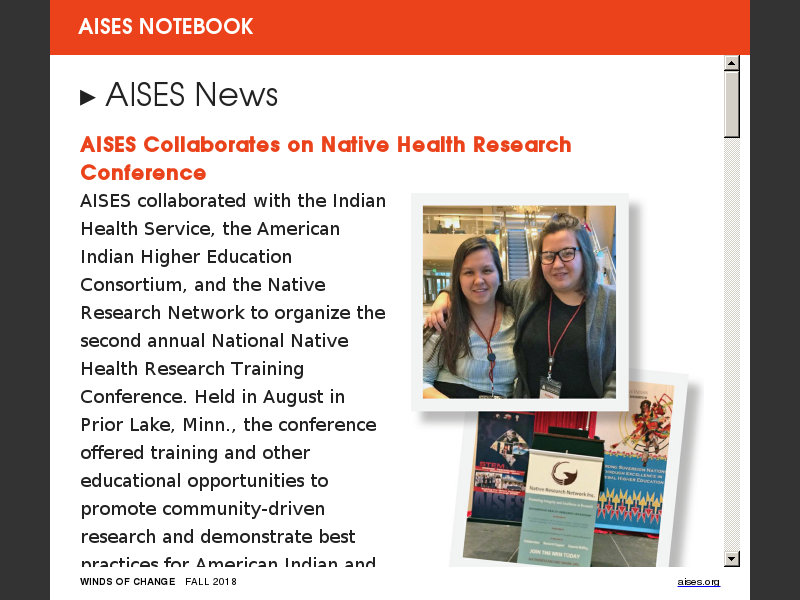WELCOME FROM AISES