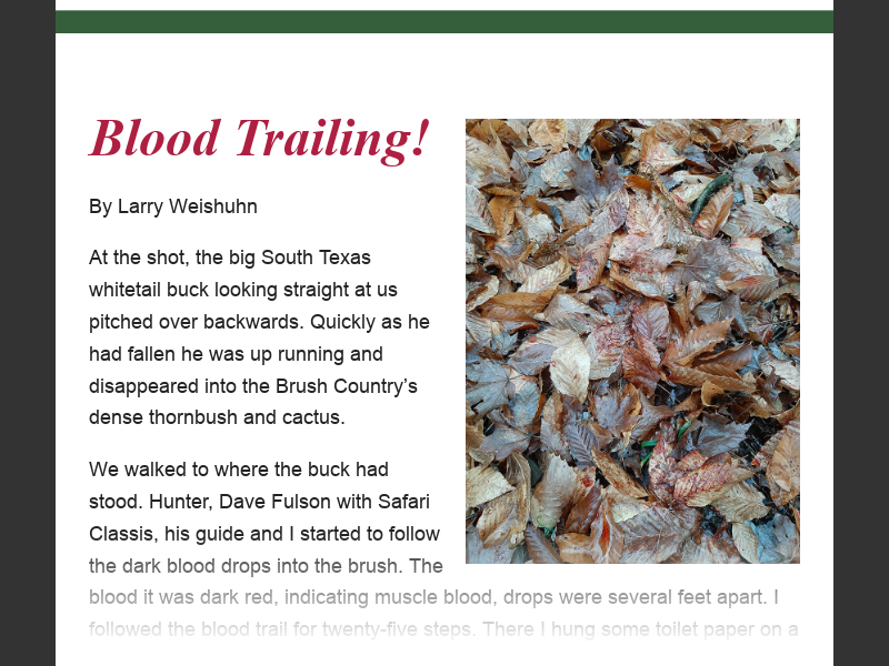 April 2023Blood trailing