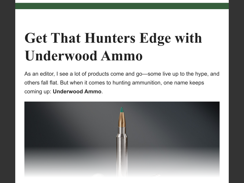 April 2025Get that Hunters Edge with Underwood Ammo