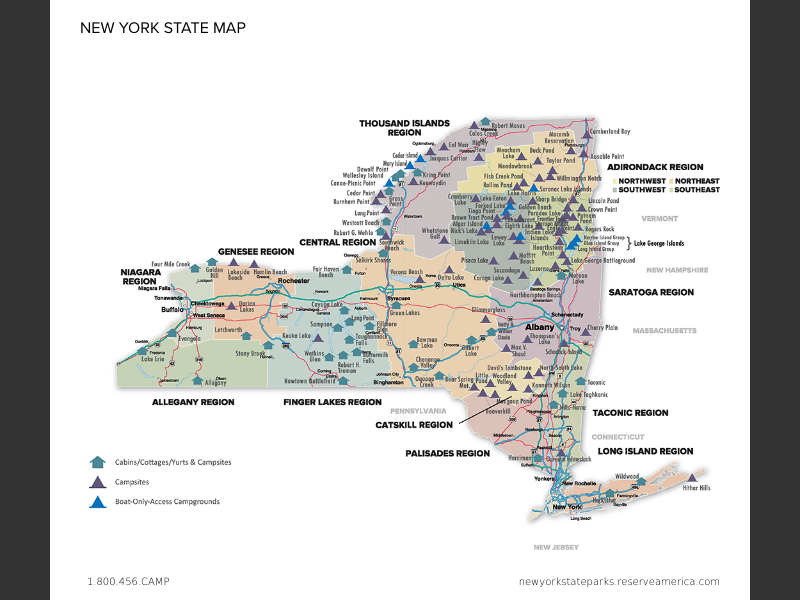 2024 New York State Parks Camping GuideNew York State Map