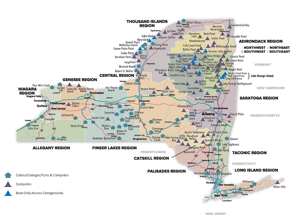 New York State Parks Camping Map