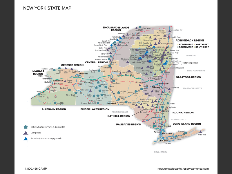 2026 New York State Parks Camping GuideNew York State Map