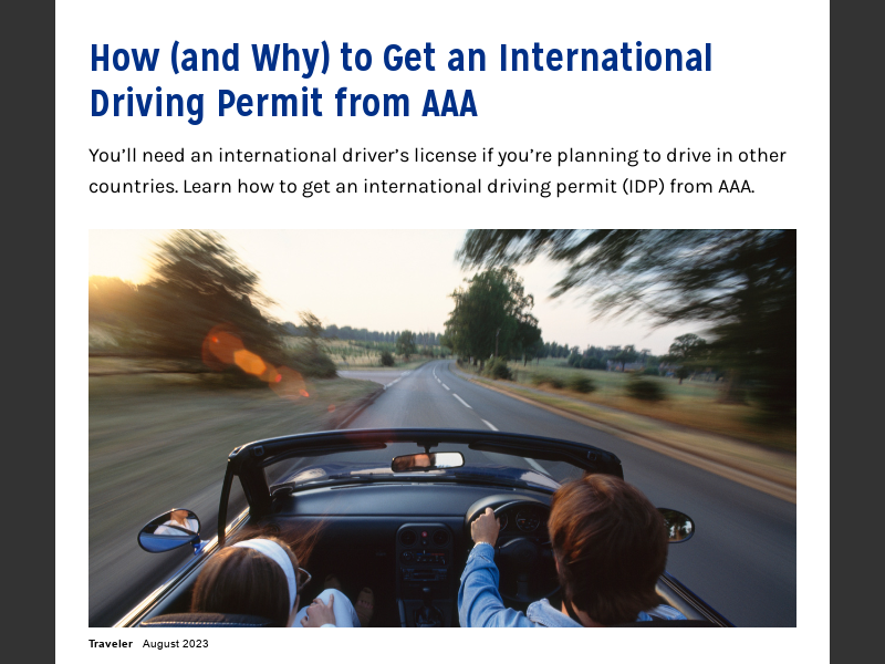 August 2023How (and Why) to Get an International Driving Permit from AAA