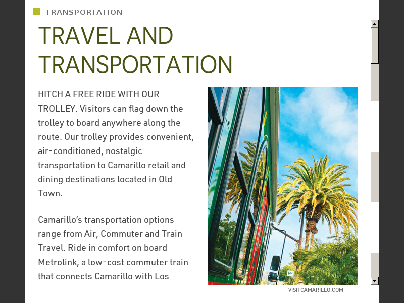 Visitor Guide 2019Travel and Transportation