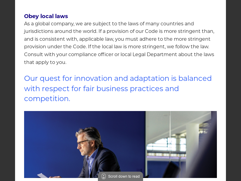 Code of Ethics - English 2024Obey local laws