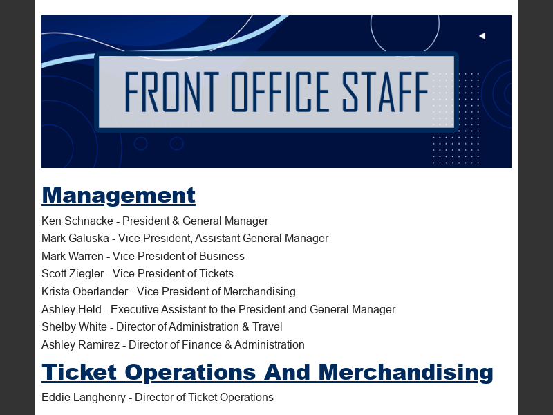 Issue 1Front Office Staff