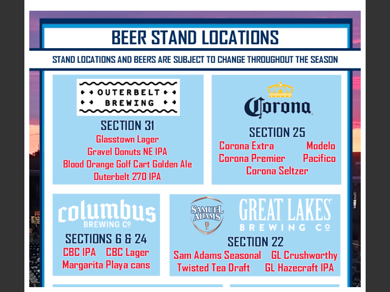 Issue 1Beer Stand Locations