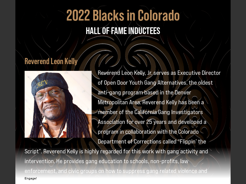 February 20222022 Blacks in Colorado Hall of Fame Inductees
