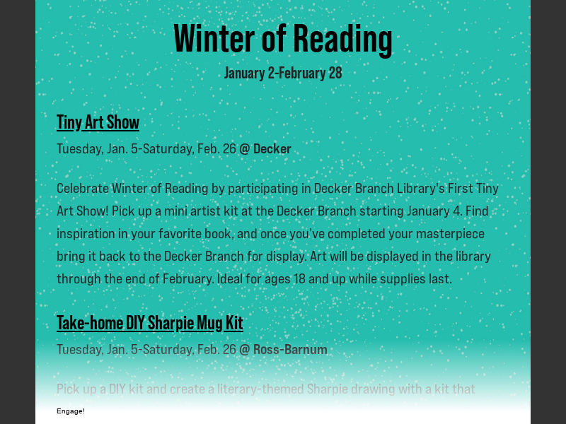 February 2022Winter of Reading