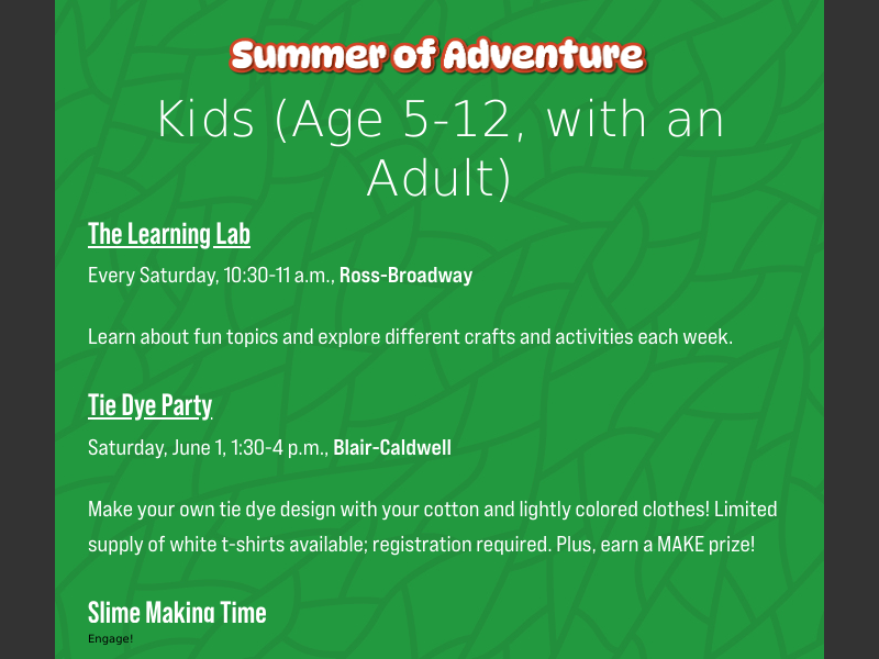 June 2024Kids - Summer of Adventure