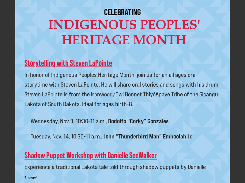 November 2023Indigenous Peoples Heritage Month