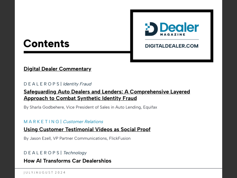 July/August Issue of Dealer Magazine 2024Contents