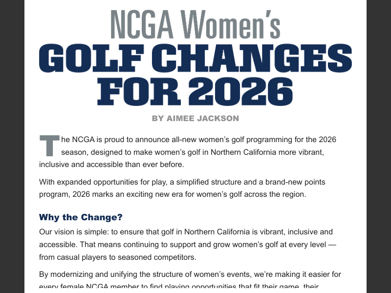 January 2026NCGA Women's Golf