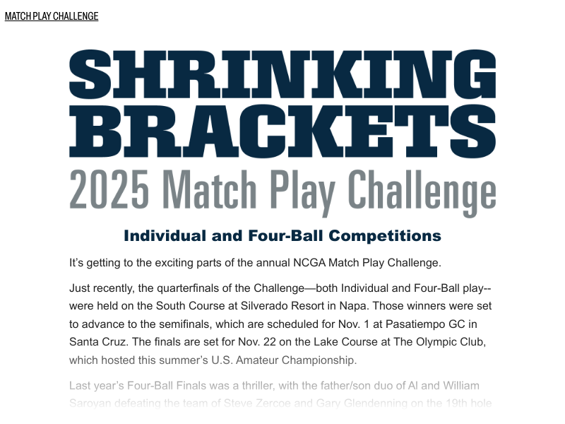 October 2025Match Play Challenge