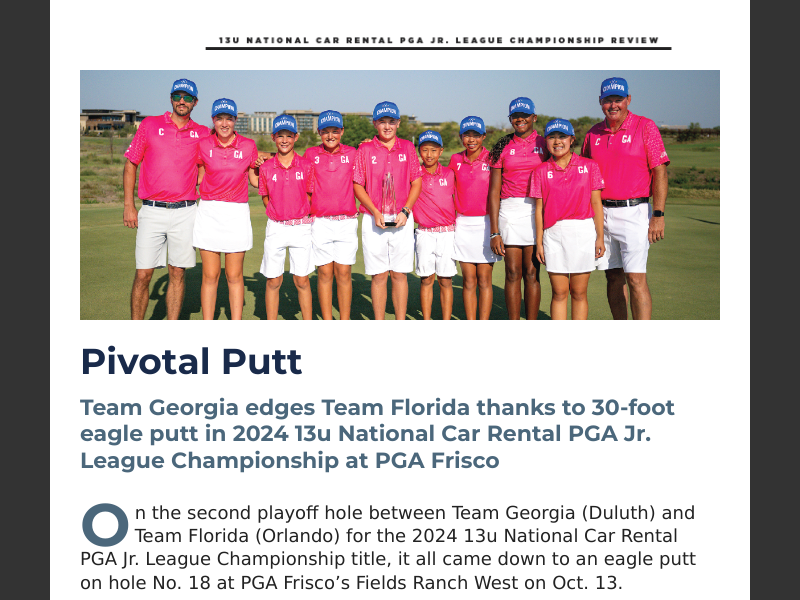 November 2024PGA Jr. League 13u Champ. Review