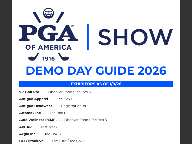PGA Show News 2026Exhibitors