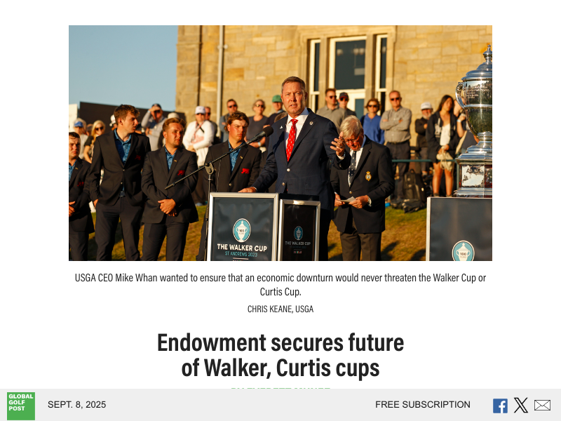 Sept. 8, 2025Endowment secures future of Walker, Curtis cups