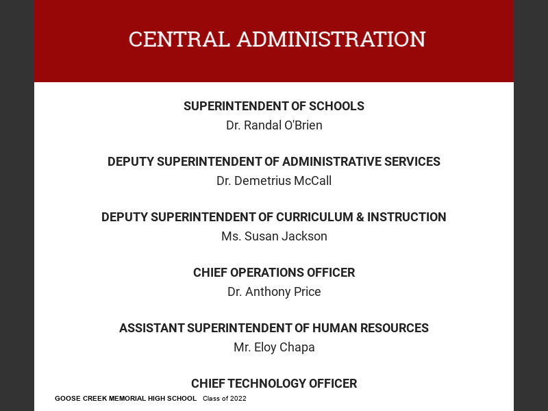 2022 GCM Graduation ProgramCentral Administration