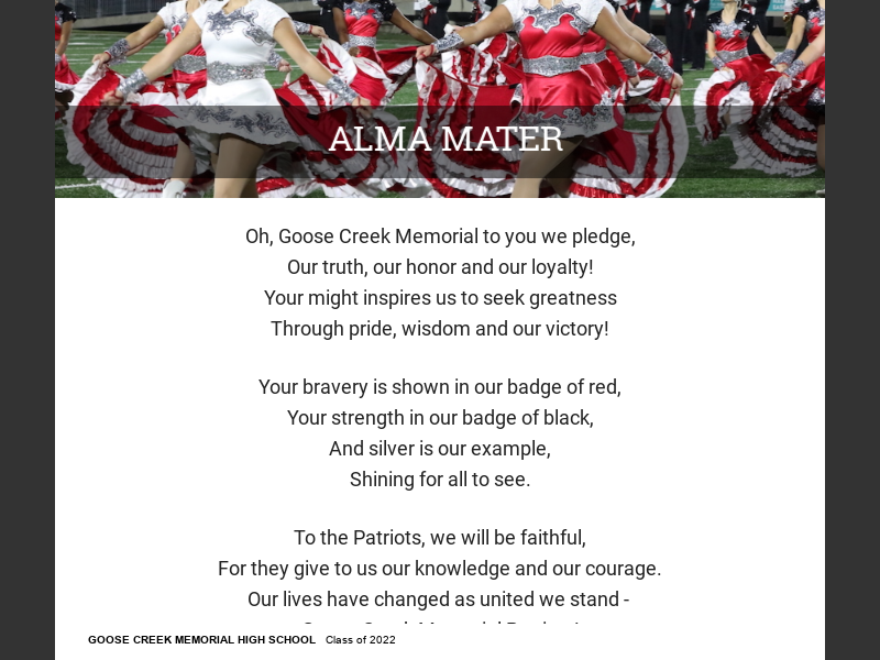 2022 GCM Graduation ProgramAlma Mater