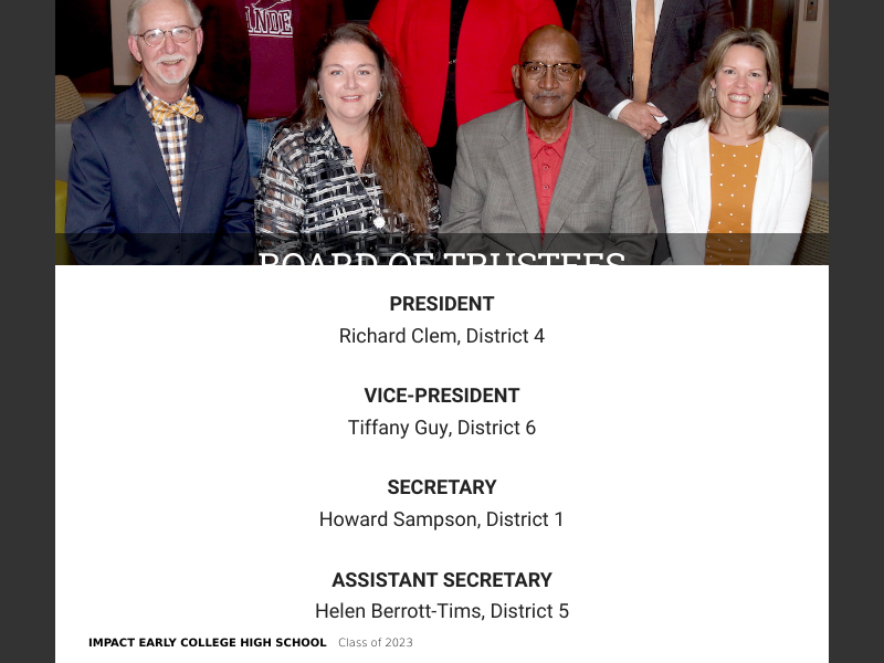 2023 IMPACT Graduation ProgramBoard of Trustees