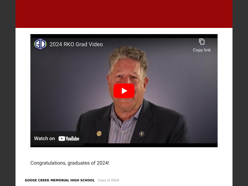 2024 GCM Graduation ProgramMessage from the Superintendent