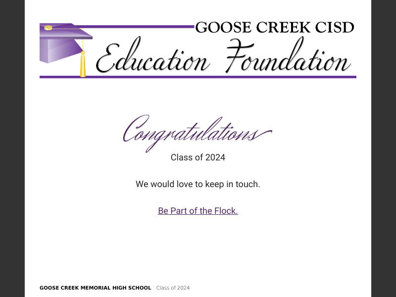 2024 GCM Graduation ProgramGCCISD Education Foundation