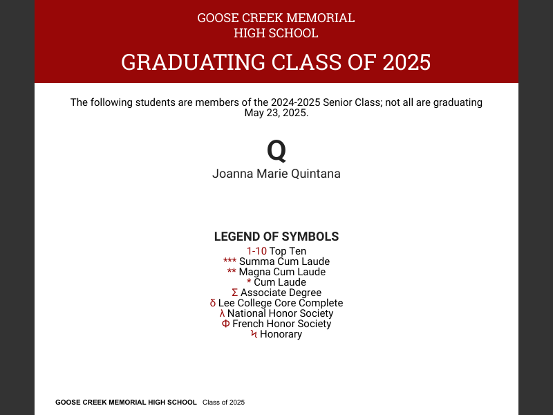 2025 GCM Graduation ProgramQ