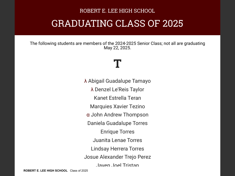 2025 REL Graduation ProgramT