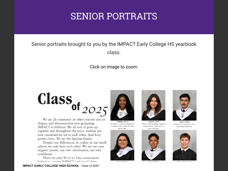 2025 IMPACT Graduation ProgramSenior Portraits