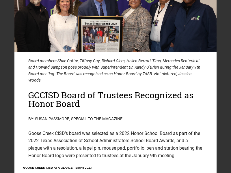 Spring 2023Honor Board