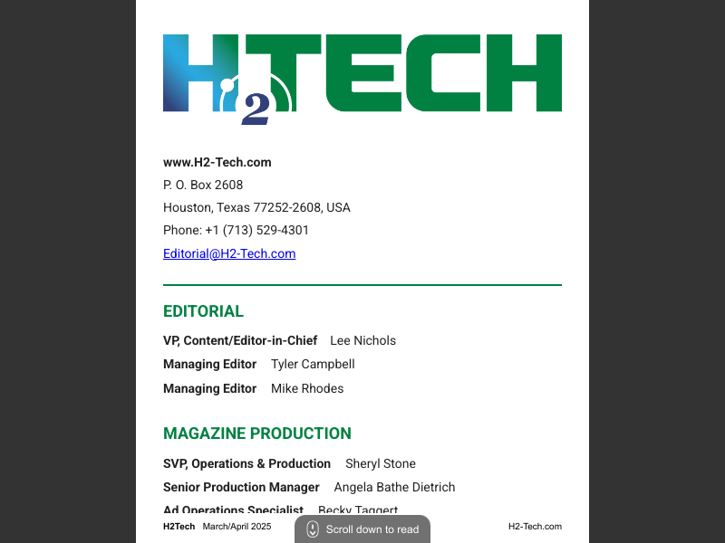 March/April 2025H2Tech Masthead