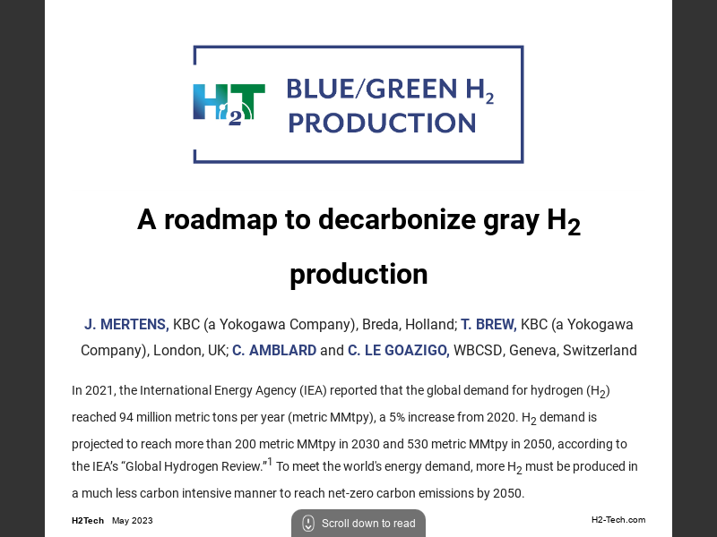 May 2023Blue/Green H2 Production—Mertens (KBC)