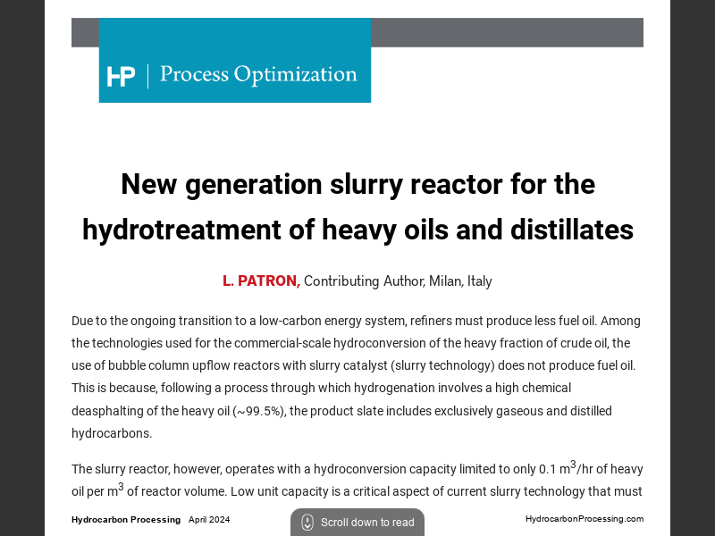 April 2024Process Optimization—Patron (Contributing Author)