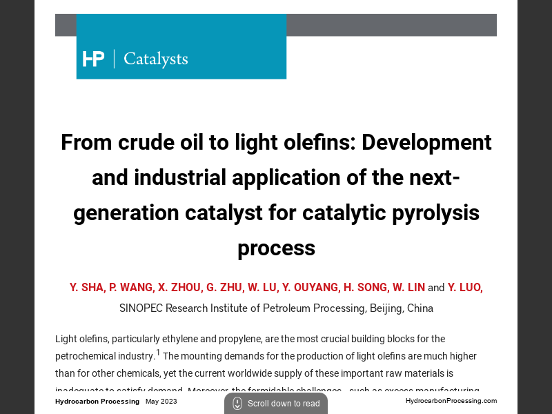 May 2023Catalysts—Sha (SINOPEC)