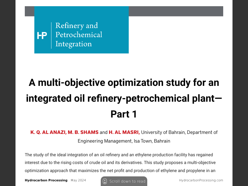 May 2024Refinery and Petrochemical Integration—Al Anazi (University of ...