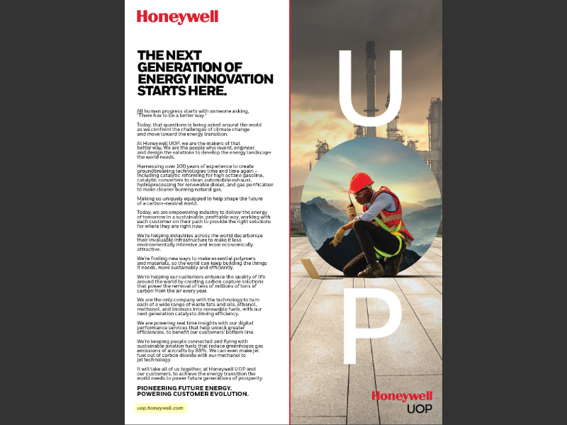 October 2023Ad—Honeywell UOP