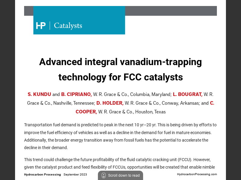 September 2023CATALYST—Kundu (W. R. Grace & Co.)