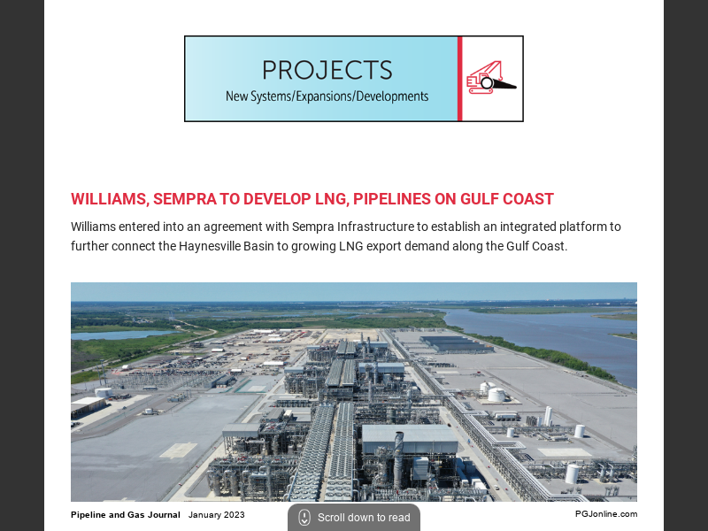 January 2023COLUMN—Projects news