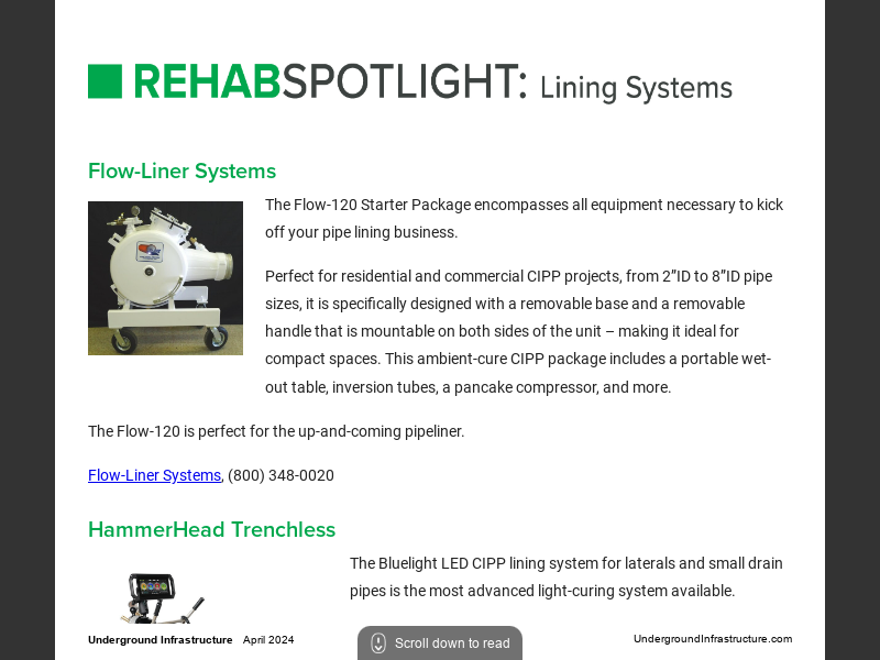 April 2024Rehab Spotlight: Lining Systems