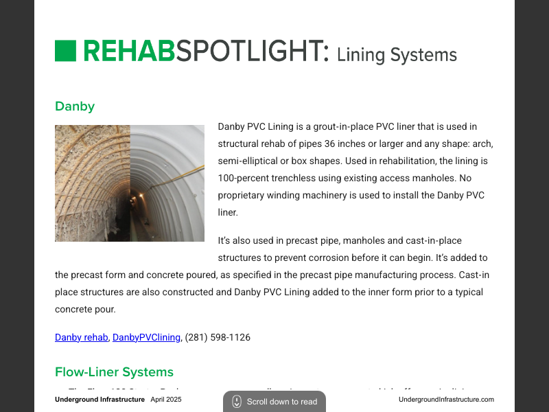 April 2025Rehab Spotlight: Lining Systems